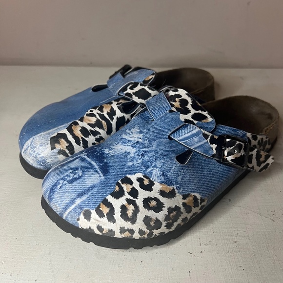 Birkenstock | Shoes | Rare Birkenstock Papillio Blue Denim Animal Print ...